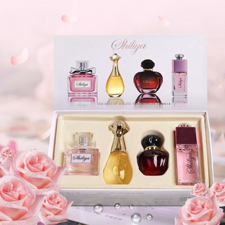 ASXDเซตน้ำหอมผู้หญิงชุด4ขวด สวยหรูดูแพง กลิ่นหอมชวนหลงไหล (25ml*4ขวด ...