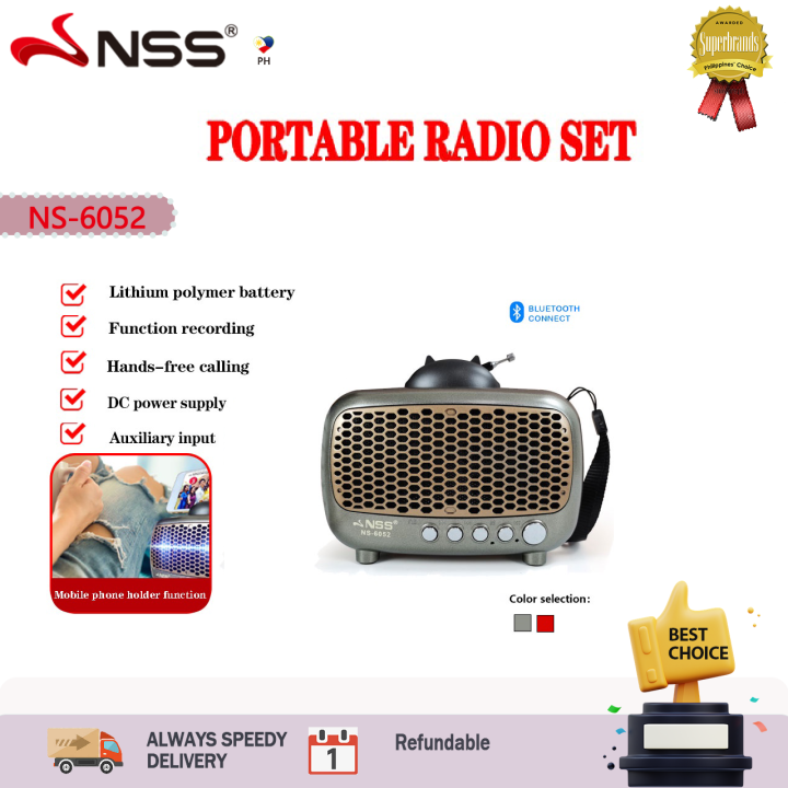 NSS Portable Bluetooth Recording FM Radio USB Multimedia Speaker System ...