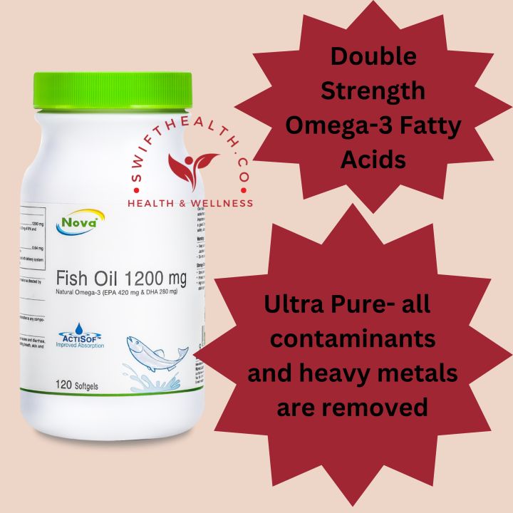 NOVA Fish Oil 1200mg Water Soluble Enhanced Absorption Twin Pack 120'S ...