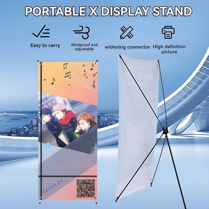 X Banner Display Stand For Tarpaulin Banners Portable Pop Up ...