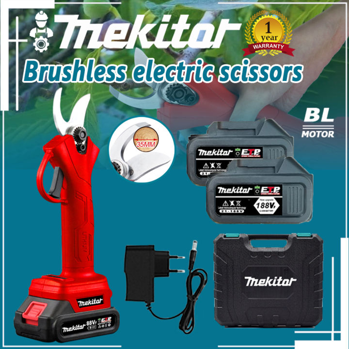 Mekitor 21V Brushless Pruning Shears fruit tree pruning machine Electric Power Tool Gardens ...