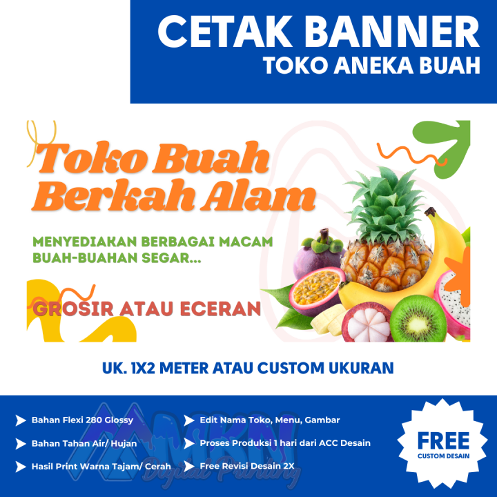 Cetak Banner Spanduk Toko Buah Desain Kekinian Bisa Custom | Lazada ...