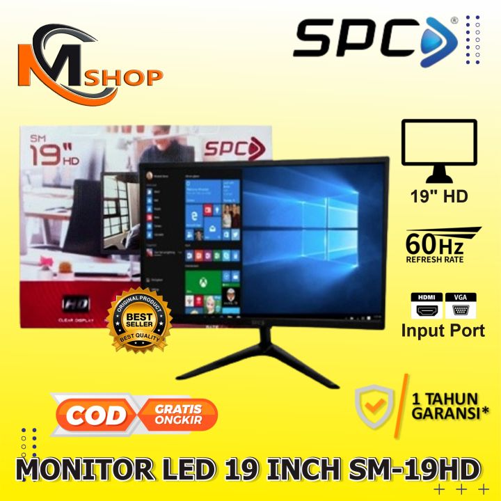 LED Monitor 19" Inch Full HD HDMI VGA Input SPC Garansi Resmi | Lazada ...