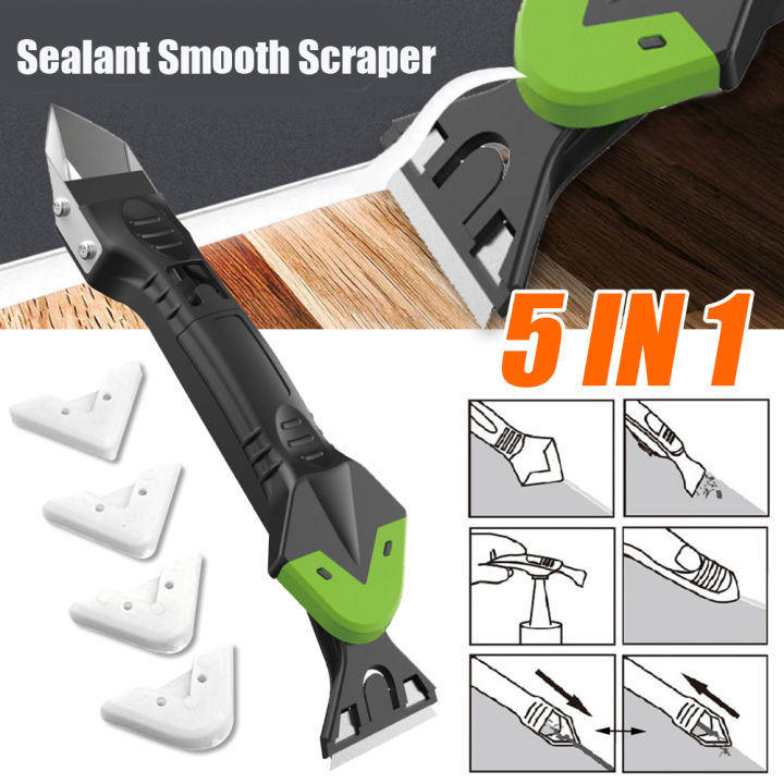 5 In1 Remover Caulk Finisher Sealant Smooth Scraper Glass Glue Angle ...