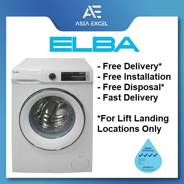 ELBA EWF 80120 VT 8KG WHITE FRONT LOAD INVERTER WASHING MACHINE | Lazada PH
