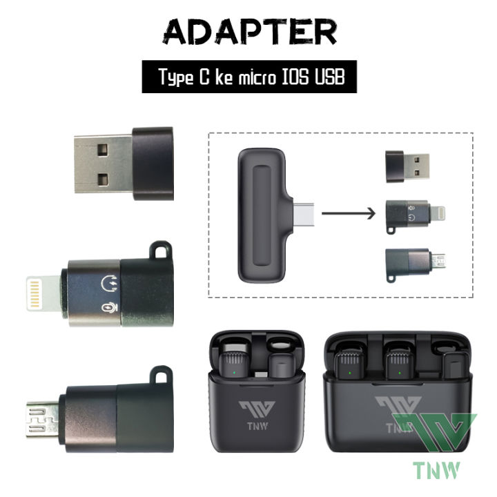 TNW Adaptor Converter Type C ke Micro IOS USB Adapter for Microphone ...