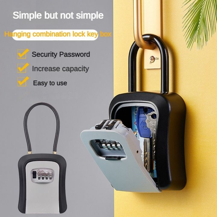 Wall Mounted Key Box Anti-theft Wire Rope Combination Lock Safe ...