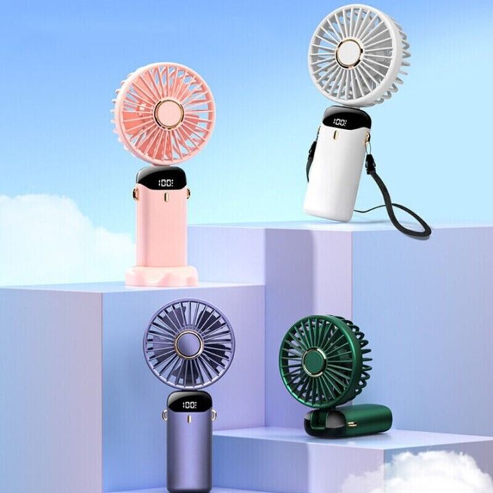 LGM SHOP Portable Handheld Personal Rechargeable Fan LED Digital ...