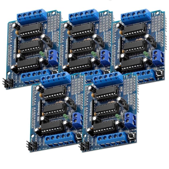 (XGON) 5 x L293D Motor Driver Shield, 4 Channel Motor Driver Shield ...