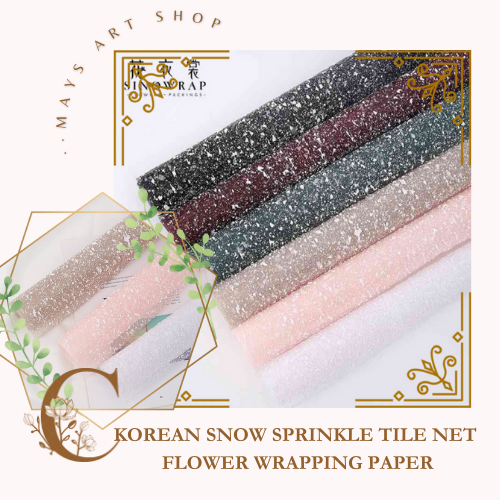 Flower Wrapping Jaring Mesh Snow Tile Sparkling Net 50 cm - Korean Kain ...