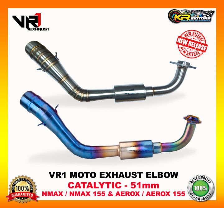 VR1 Catalytic Moto Exhaust Elbow Pipe for Nmax V2 / V2.1 & Aerox V1 ...