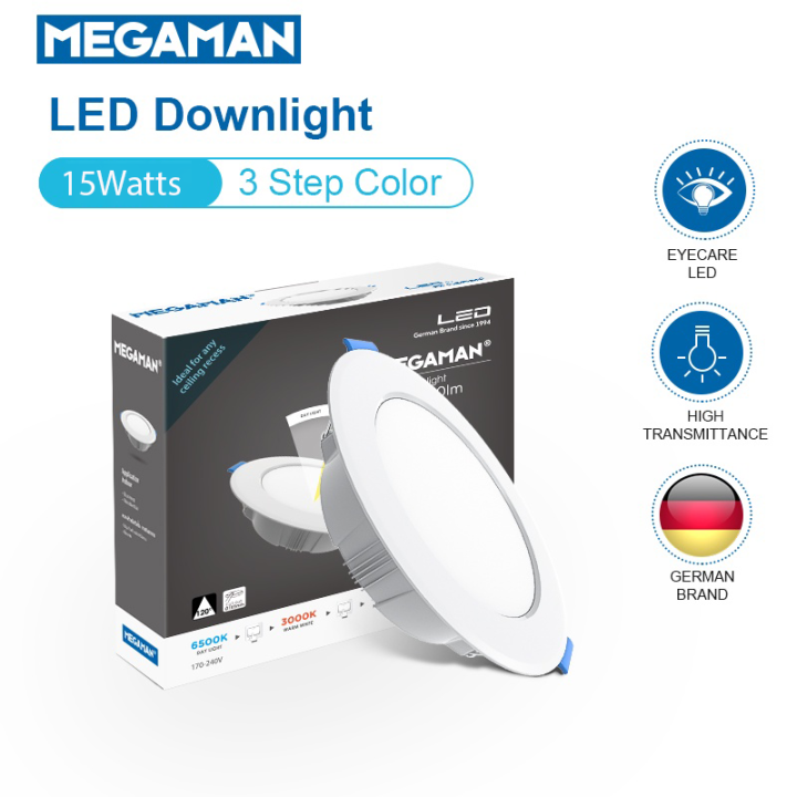 Megaman LED 3 Step Color Downlight 15W Round DL65K/CW4K/WW3K (Ceiling ...