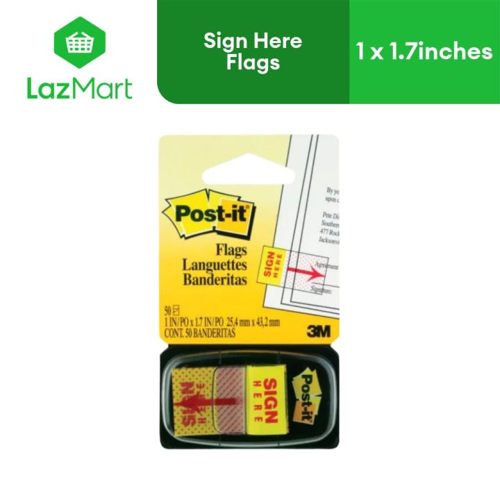 Post-it Sign Here Flags - 1 x 1.7 inches | Lazada PH