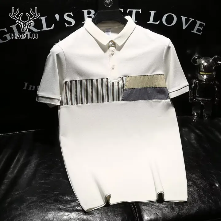 Hanlu เสื้อโปโลสวมใส่พอดีหลวมฤดูร้อนของผู้ชายเสื้อลำลองที่สะดวกสบายและ ...