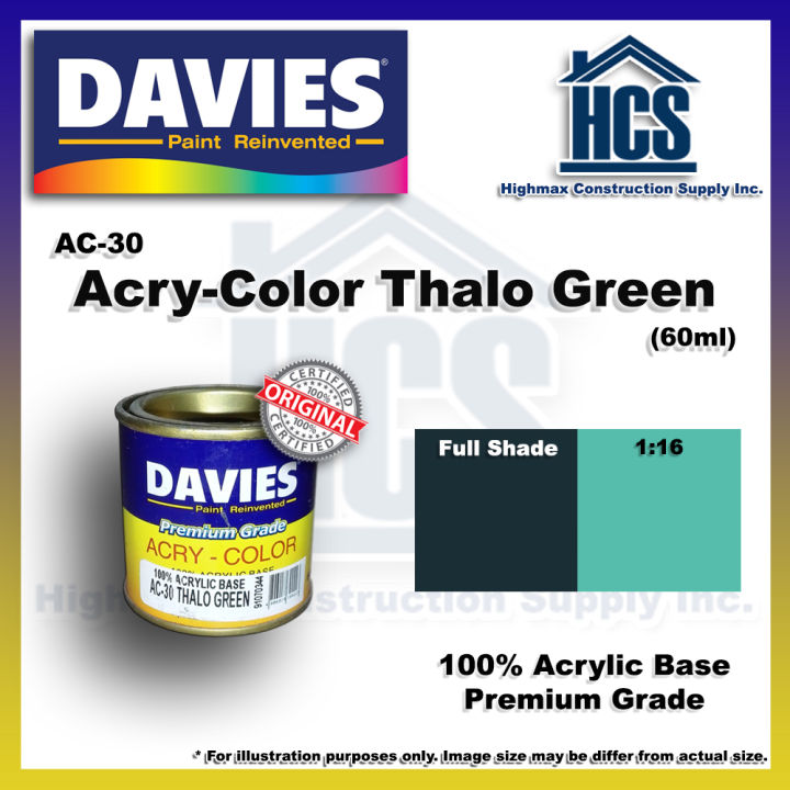 Davies AC-30 Acry-Color Thalo Green (1/4L | 60ml) | Lazada PH