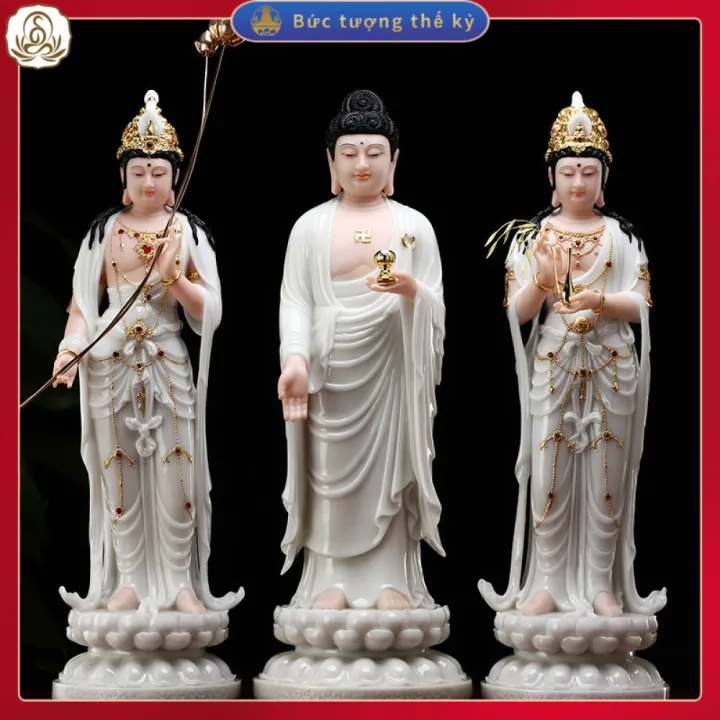 Tượng Phật Tam Thánh Tây Hán Bạch Ngọc Quan Âm Bồ Tát dùng tượng Phật ...