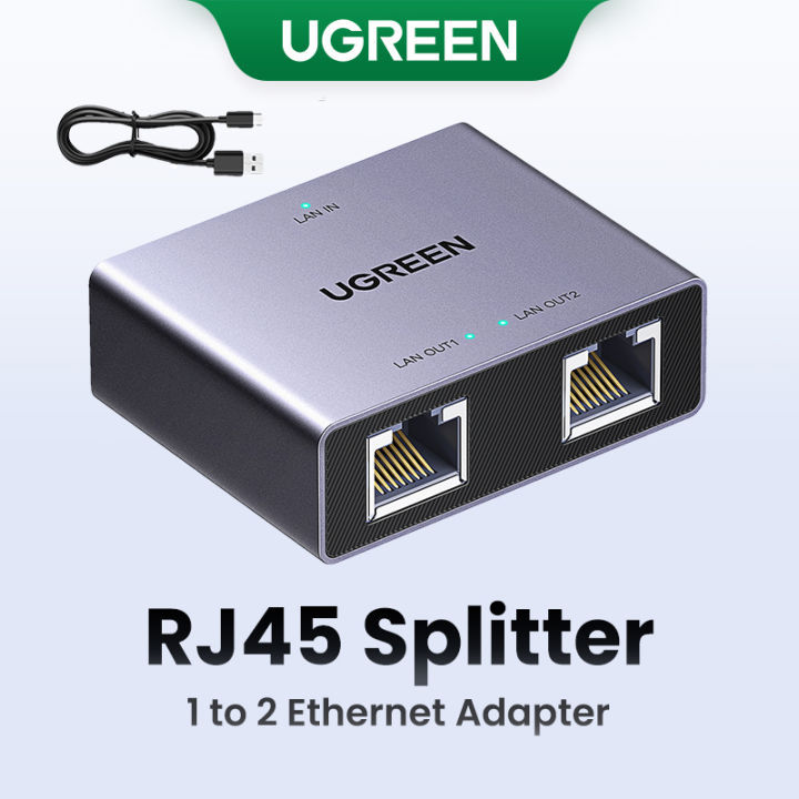 UGREEN RJ45 Splitter 1 to 2 Ethernet Adapter with USB C Power Port ...