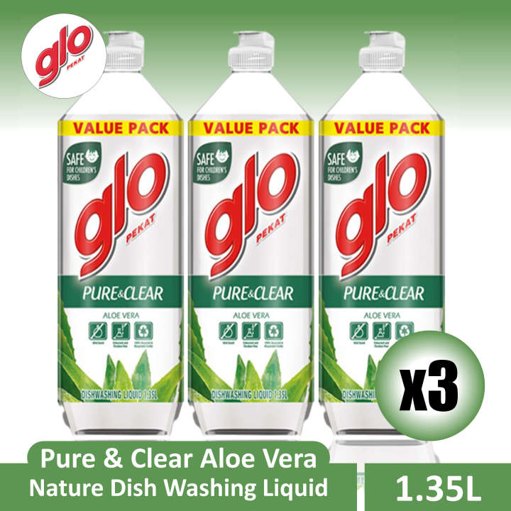 Glo 1.2L Pure & Clear Aloe Vera Dishwashing Liquid (Bundle Of 3) | Lazada