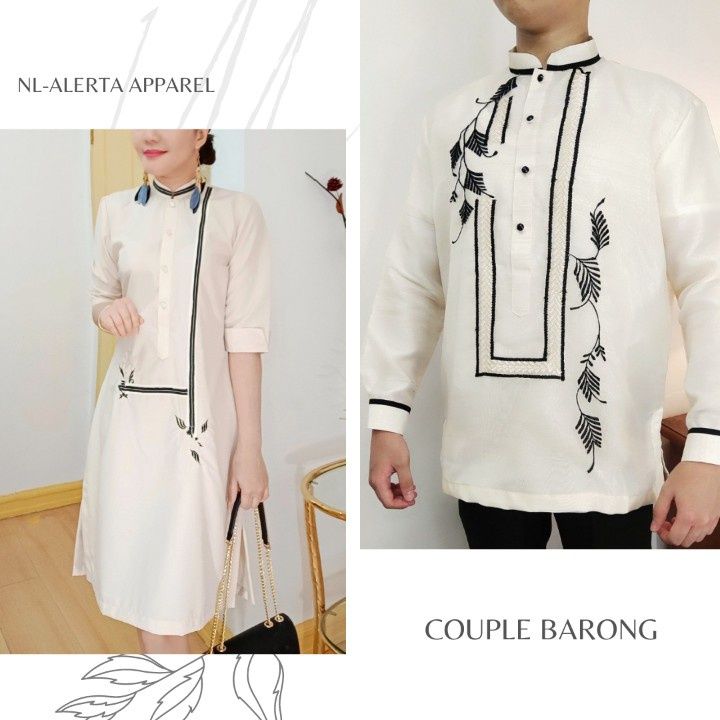 【THE NEW】 ₮㏄∟∋COUPLE BARONG MODERN FILIPINIANA PURE EMBROIDERED | Lazada PH
