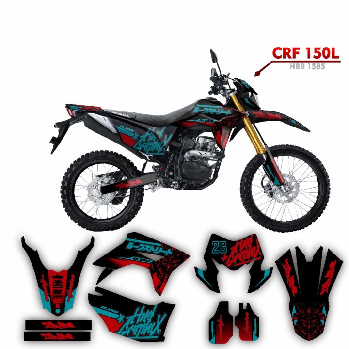 striping decal fullbody crf 150 l motif hitam merah hijau army | Lazada ...