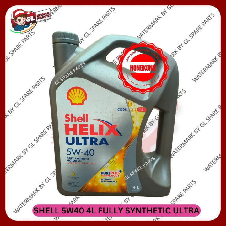 (MADE IN HONGKONG) 100% ORIGINAL SHELL 5W40 ULTRA FULLY SYNTHETIC 5W-40 ...