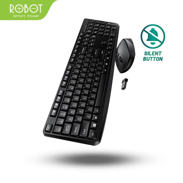 ROBOT Portable Mini Wireless Set Combo Keyboard and Mouse KM3100 ORI ...