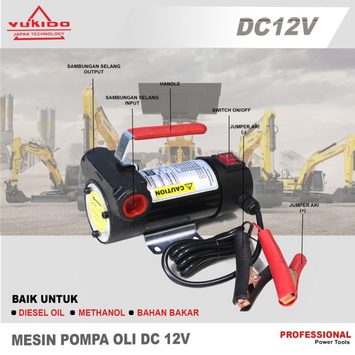 Pompa Minyak Stanlis DC 12Volt Solar Elektrik Diesel Transfer Pump ...