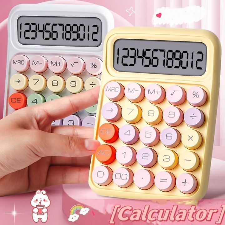 Morandi Color Calculator 12 Digits Large Display Mechanical Dot ...