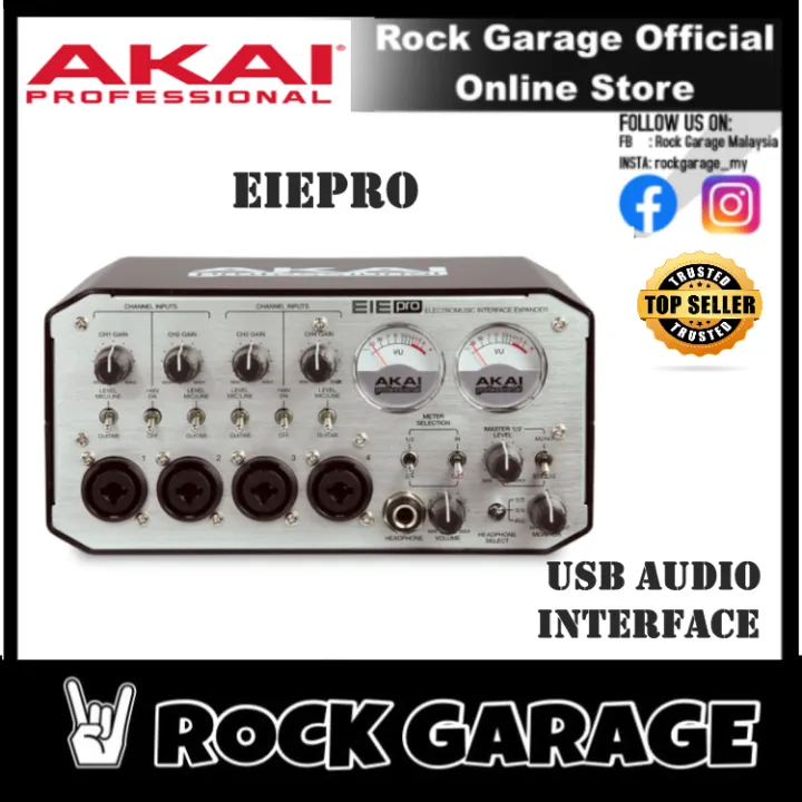 Akai Professional EIE Pro 4 X 4 USB Audio Interface With VU Meters And ...