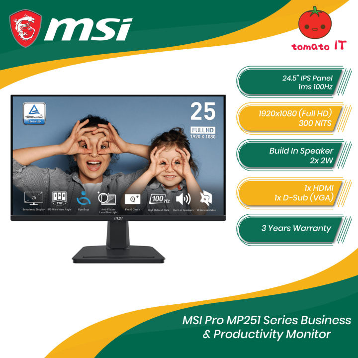 MSI PRO MP251 Series Business & Productivity Monitor | Lazada