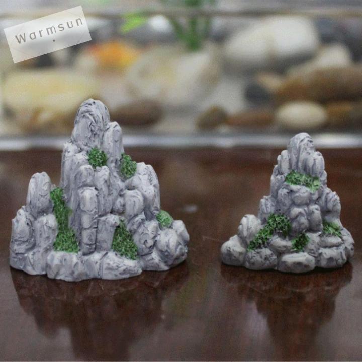 WARMSUN Simulation Miniature Rockery Ornaments Mini Resin Crafts Fake ...