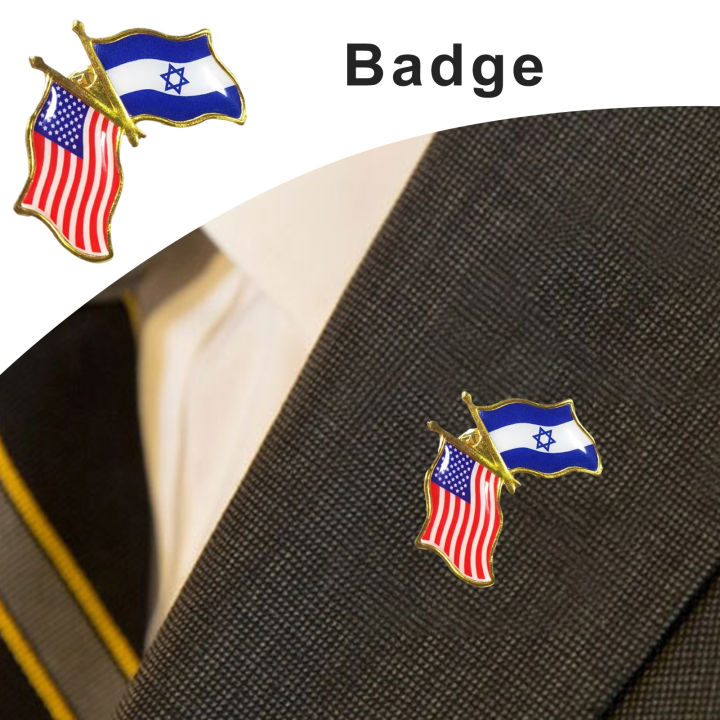 Phoenix B2C American Flag Friendship Badge Israeli Flag Brooch Pin ...