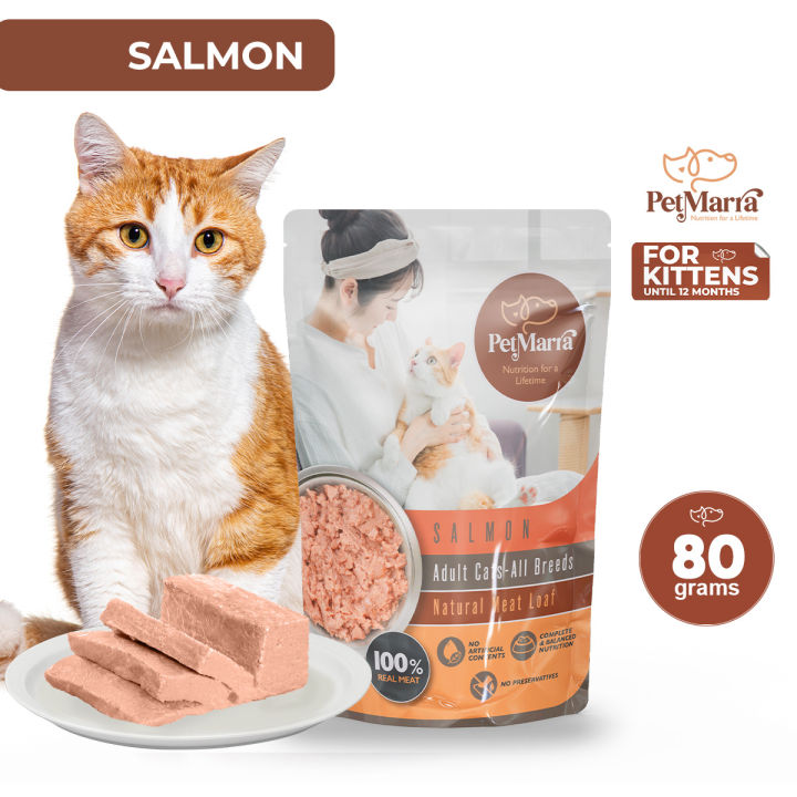 PetMarra Natural Meat Loaf Adult Cat Wet Food Pouch Salmon Flavor 80g ...