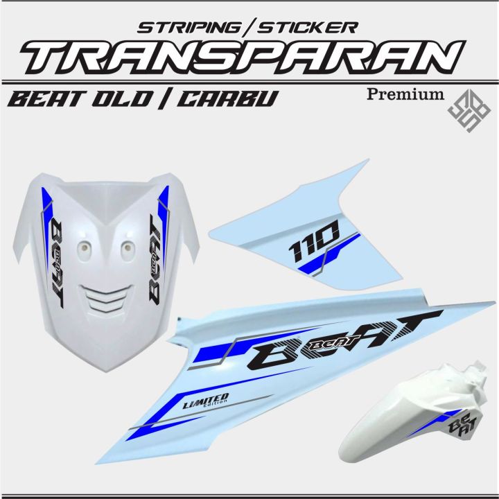 STIKER ORIGINAL TRANSFARAN MOTOR BEAT CARBU / STRIPING TRANSPARAN BEAT ...