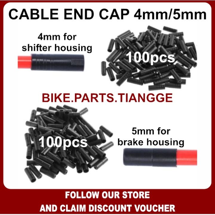 COD 100Pcs Bike Bicycle Shift Cable End Caps Shifter Housing Wire Line ...