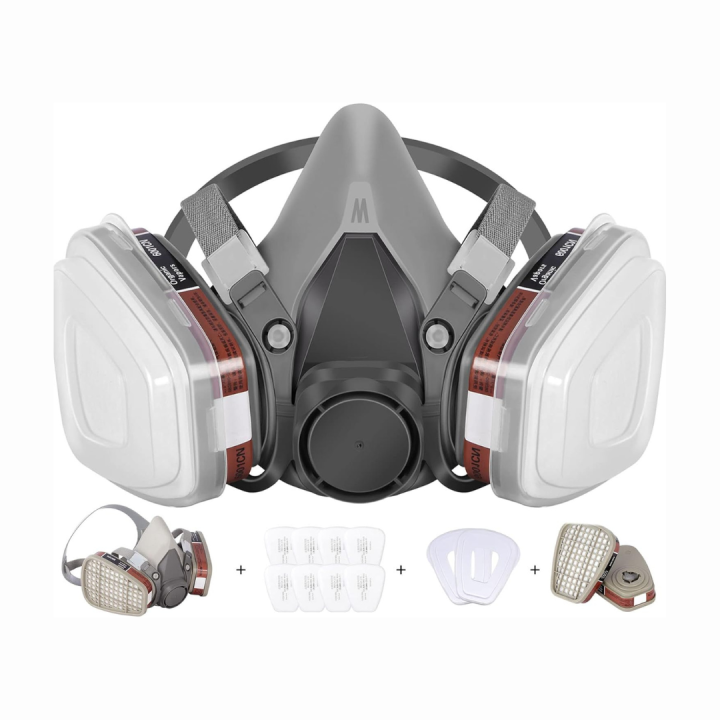 Essential PPE Double Gas Mask Protection Filter Respirator Mask (6200 ...