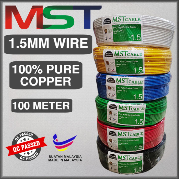 1.5MM Pure Copper 100% PVC Cable / Wayar / Wire Copper Wire Cable 1.5mm ...