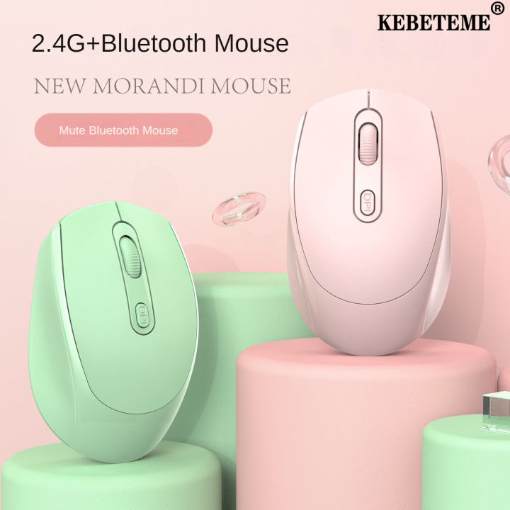 KEBETEME Wireless Bluetooth Mouse BT 2.4Ghz RGB Rechargeable Mouse ...
