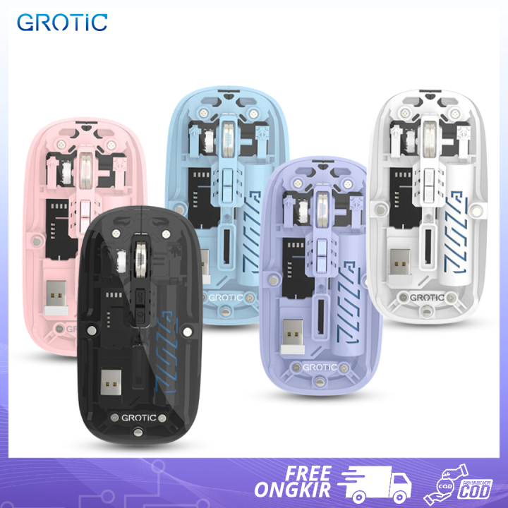 GROTIC Mouse Transparent Wireless Bluetooth Dual Mode 2.4Ghz And ...
