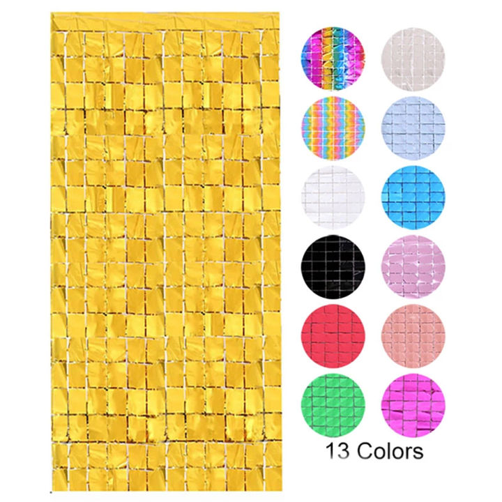 Foil Curtain 2m x 1m Square Party Backdrops Birthday Party Decorations ...