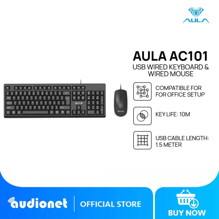 AULA AC101 USB Wired Keyboard and Wired Mouse Combo Set | Lazada PH