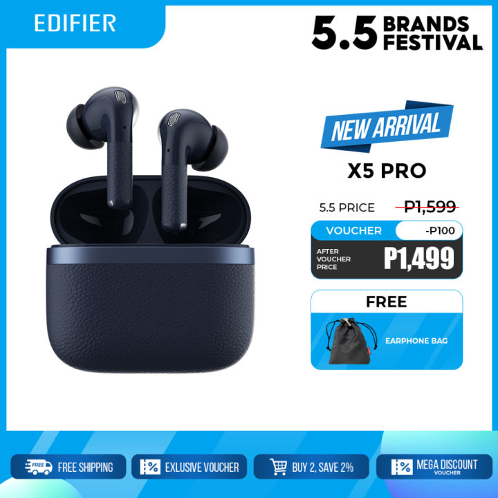EDIFIER X5 Pro TWS Earbuds bluetooth 5.3 Earphone ANC Noise Cancelling ...