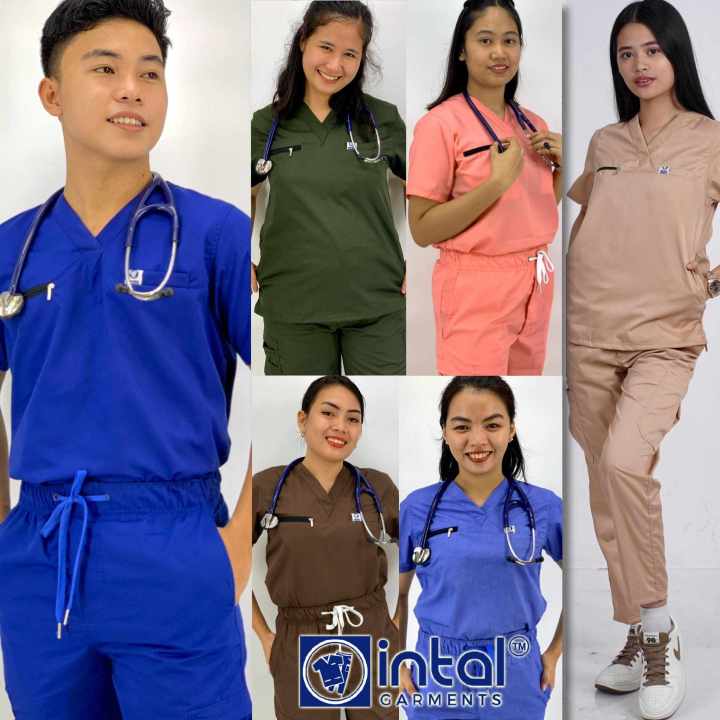 INTAL SCRUBSUIT 032 Elite MAPAGMAHAL V-Neck Zippered Chest Cargo ...