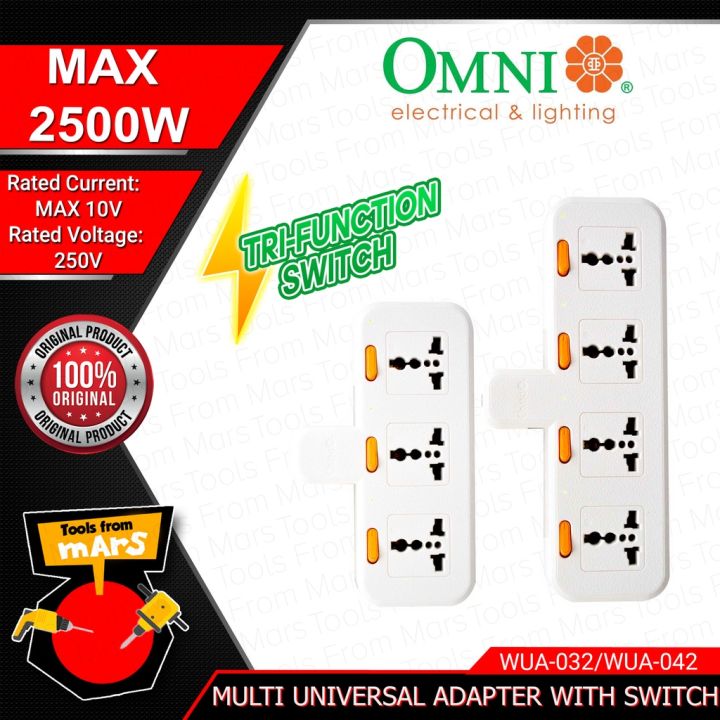 Omni Multi Universal Adapter With Switch Adaptor 3 GANG / 4 GANG •TFM ...