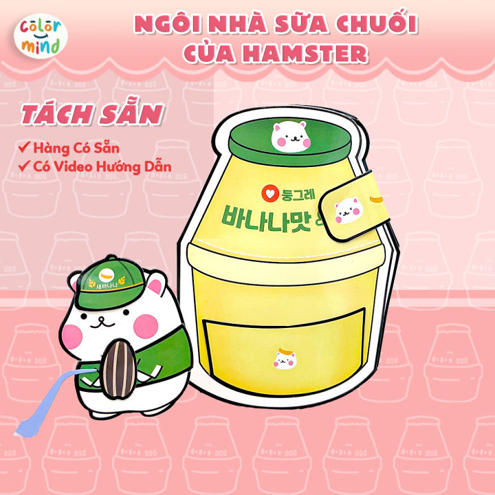 [Cắt Sẵn] Bộ Tranh Đồ Chơi Giấy Thủ Công Hàn Quốc - Ngôi nhà sữa chuối ...