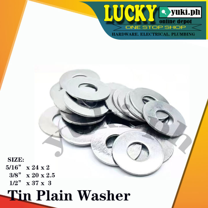 GALVANIZED ( G.I ) THIN PLAIN WASHER ( 1 KILO ) 5/16 , 3/8 , 1/2 ...