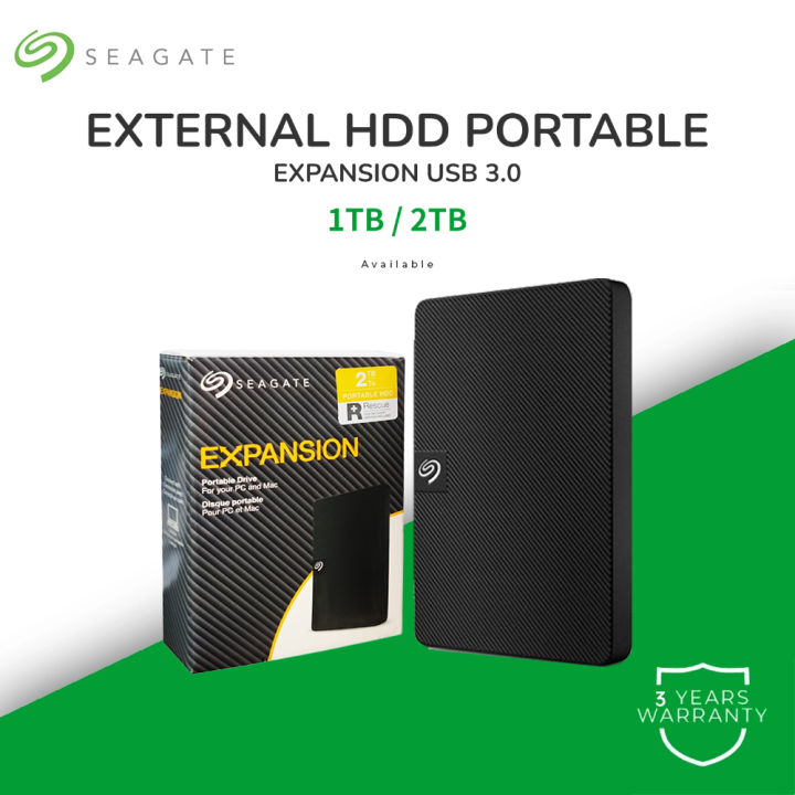 Seagate Expansion Portable Drive 1TB/2TB USB 3.0 Portable External Hard Drive (Black) Super ...