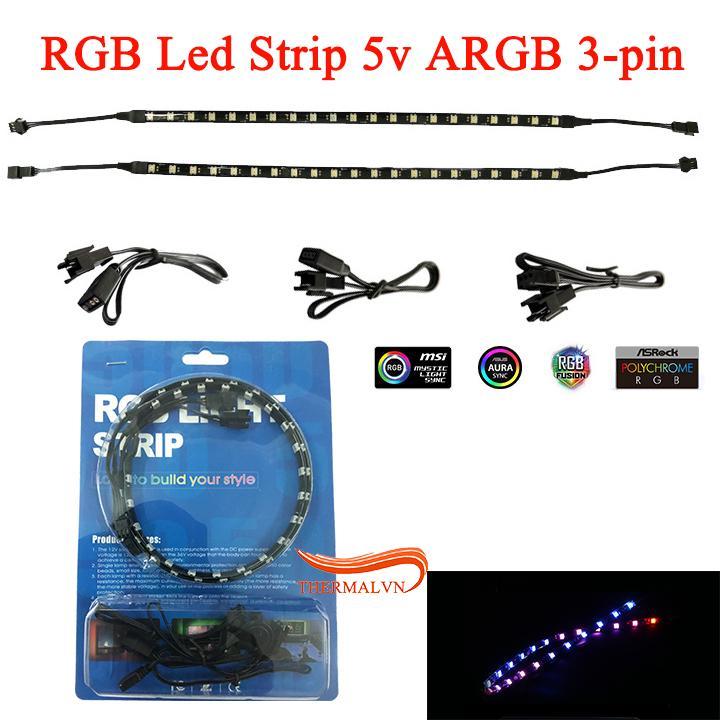 Dây led rgb 5v ARGB Led Strip máy tính (Bộ 2 dây) - 21 bóng led rực rỡ ...