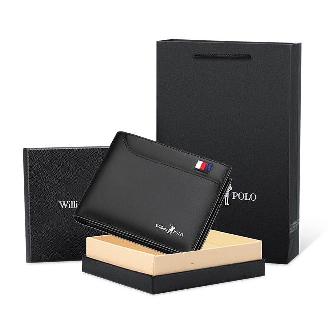 William Polo Wallet Men's Short Wallet Men's Short Head Leather ...