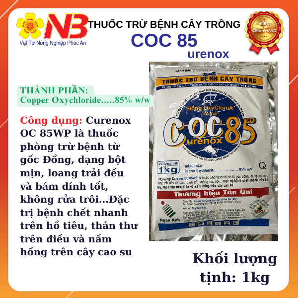 Thuốc trừ bệnh Coc 85 (Cốc 85) 1Kg Đồng OxyClorua Trừ Thán thư, chết ...